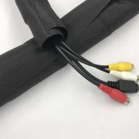 China Flexible Cable Management Protection Self Wrapping Split Braided Sleeving PET Material for sale