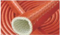 China Silicone Coated Fiberglass Sleeving Conduit , High Temperature Flame Retardant Sleeving for sale