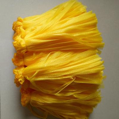 China LDPE Yellow Woven Plastic Mesh Sleeving Bags Packaging for sale