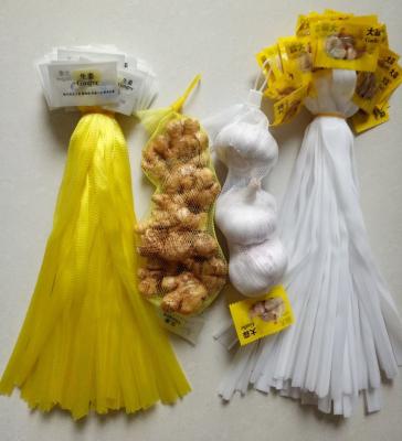 China Net Length 35cm Plastic Mesh Produce Bags For Ginger Garlic for sale