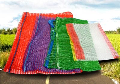 China 45*75cm HDPE DrawstringTubular Knitted Mesh Bag Packaging for sale