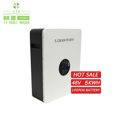 China 5kWh Wall-Mounted Energy Storage System 51.2V 100Ah LiFePO4 Battery For Home Farm for sale