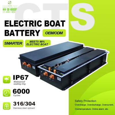 China CTS 96V 200Ah 300Ah 400Ah 20kWh 30kWh 40kWh LiFePO4 Marine Lithium Battery Solution IP67 Waterproof For Catamaran and boat for sale