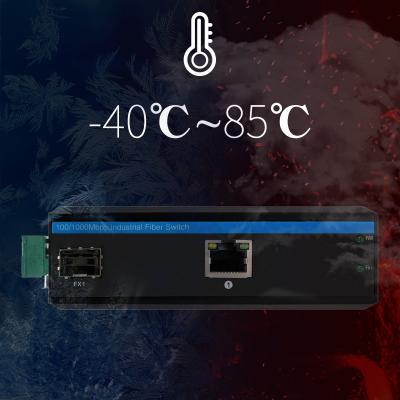 China Industrial Ethernet Switch 2 Port Gigabit Unmanaged IP40 -40 to 75C DIN Rail for sale