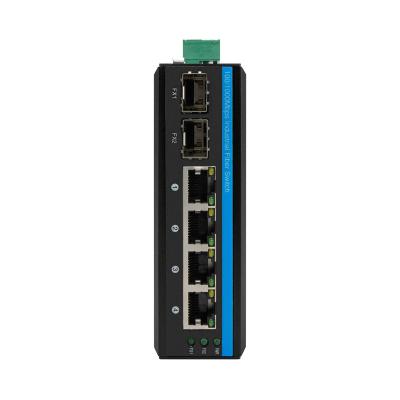 China 6 Port Unmanaged Industrial Ethernet Switch Din Rail 24V 10/100/1000Mbps for sale