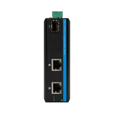 China Industrial Outdoor POE Switch 3 Port 802.3af Gigabit Unmanaged SFP Fiber Optic 48V for sale