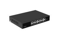 China 16 Port PoE Switch 2 Gigabit Uplink RJ45 SFP Outdoor Ethernet Switch 250m Extend for sale