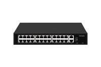 China 26 Port PoE Ethernet Switch 10 100Mbps with 2 Gigabit Uplink IEEE802.3at for sale