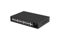 China 26 Port PoE Ethernet Switch 10 100Mbps with 2 Gigabit Uplink IEEE802.3at for sale
