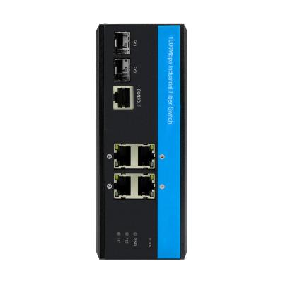 China Managed Industrial Ethernet Switch 4 RJ45 2 SFP MSTP IP44 Din Rail -40 to 85C for sale