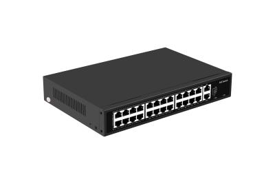 China 24 Port PoE Ethernet Switch 802.3af 250W 10/100Mbps with 2 Gigabit Uplink for sale