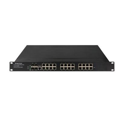 China Custom Gigabit Managed PoE Switch 24 Port 100Mbps 24 RJ45 Industrial Ethernet Switch for sale