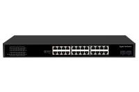 China 26 Port Gigabit PoE Switch with 24 PoE+ Ports and 2 SFP Slots 52Gbps Switching Capacity for sale