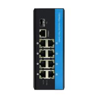 China Managed Industrial PoE Switch 8 Port Gigabit with 1G SFP Fiber Uplink DC48V 85C for sale