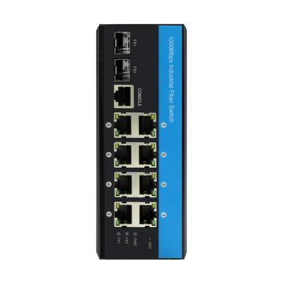 China PoE Industrial Managed Switch 8 Port 10/100/1000Mbps 2 SFP 802.3af 48V DIN Rail for sale