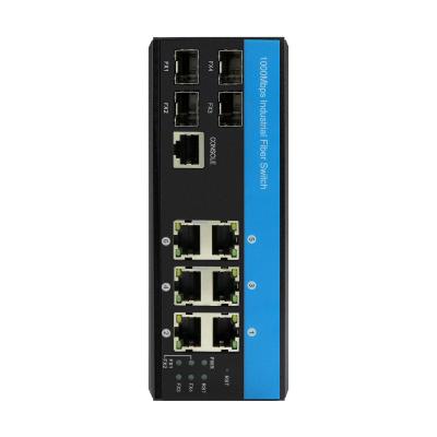China Managed Industrial Gigabit PoE Switch 4 SFP 6 RJ45 48V for Outdoor for sale