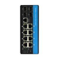 China 8 Port Gigabit Managed Industrial PoE Switch 2 SFP 48V IP40 DIN Rail for sale