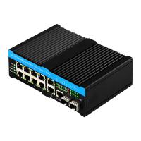 China 90W Gigabit Managed Industrial PoE Switch 8 RJ45 2 SFP 48V DC DIN Rail IP40 for sale