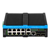 China 90W Gigabit Managed Industrial PoE Switch 8 RJ45 2 SFP 48V DC DIN Rail IP40 for sale