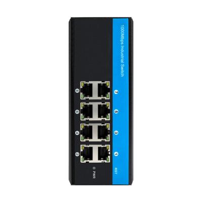 China 48V Industrial PoE Switch 8 Port Gigabit 10/100/1000Mbps DIN Rail Unmanaged for sale