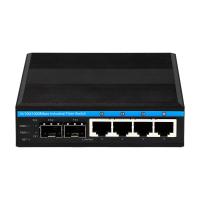 China Industrial Managed Switch 2 SFP 4 RJ45 10 100 1000Mbps 9 52V DC IP40 DIN Rail for sale