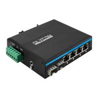 China Industrial Managed Fiber Switch 2 SFP 4 RJ45 10/100/1000Mbps IP40 -40 to 85C for sale