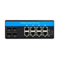 China DC48V Gigabit Industrial PoE Fiber Switch 8 RJ45 4FP 10/100/1000Mbps for sale