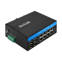 China DC48V Gigabit Industrial PoE Fiber Switch 8 RJ45 4FP 10/100/1000Mbps for sale