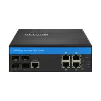 China Industrial Gigabit Managed 4 SFP 4 RJ45 Fiber Optical Switch 12V 24V for sale