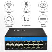 China Gigabit Managed Industrial Switch 8 RJ45 8 SFP 48V DIN Rail IP40 for sale