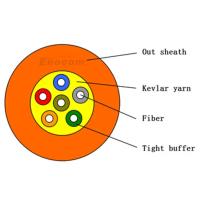China Indoor Optical Fiber Cable gjfjv 90μm Tight Buffer 2 4 12 24 Core SM MM G652D networking for sale