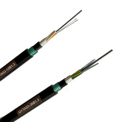 China Heavy Duty GYTA33 Steel Wire Armored Fiber Optic Cable for Direct Buried Outdoor Use with 48 Core for sale
