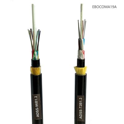 China High quality ADSS fiber cable 2-96 Core All Dielectric Mini Multicore G652D span 100 200 300 yarn Aramid yarn strength for sale