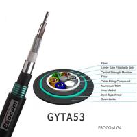 China 2-144 core GYTS53 GYTA53 underground optical cable SM G652D PE jacket Double Armored long distance communication for sale