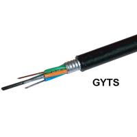 China Outdoor Duct Fiber Optic Cable GYTS Light Armored SM G652D MLT Stranded 12 24 48 Core With PE Jacket for sale