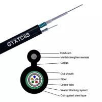 China Factory Price GYXTC8S Outdoor Self-Supporting Figure 8 Fiber Optic Cable 2-12 Core Steel Tape Armored for sale