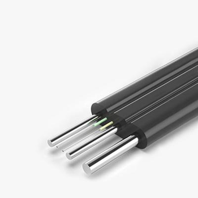 China Outdoor FTTH Drop Cable GJYXCH 1 Core Fiber Optic Cable G657A1 With Steel Strength Member for sale