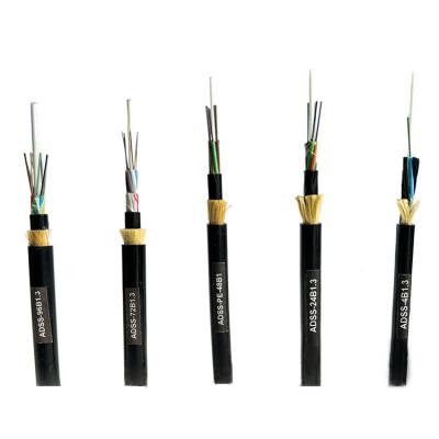 China G652D Single Mode ADSS Fiber Optic Cable with Double Jacket PE AT for 1000m Span Aerial Installation for sale