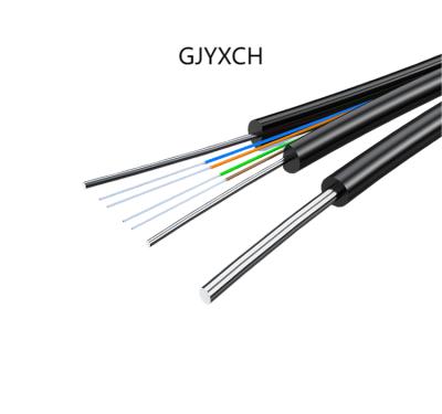 China 4 Core G657A1 Outdoor FTTH Drop Fiber Cable GJYXCH with 0.8mm Steel Wire Messenger for sale