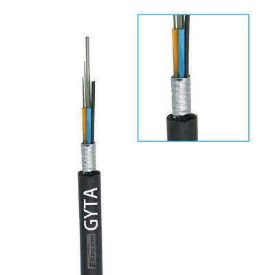 China GYTA Fiber Optic Cable 2-72 Core Stranded Loose Tube Aluminum Tape Armored Outdoor Optical Cable G652D Flame Retardant for sale