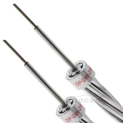 China 24 Core OPGW Fiber Optic Cable Central Tube Structure Optical Ground Wire for Power Transmission Lines for sale