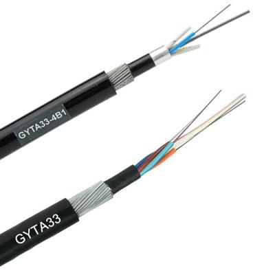 China High Strength GYTA 24 Core Aluminum Tape Armored Fiber Optic Cable PE Sheath for Outdoor Long Distance Use for sale
