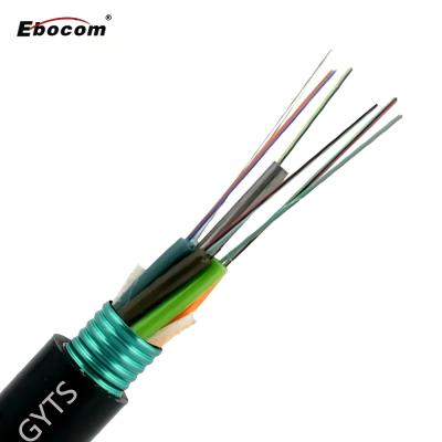 China GYTS Light Armored Fiber Optic Cable with Single Mode G652D 12 24 48 Core and PE Jacket for Outdoor Duct Installations for sale