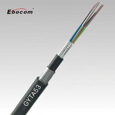 China GYTA53 48 Core Fiber Optic Cable - Double Armored Direct Burial G.652.D for sale