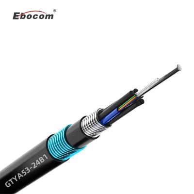 China Durable Outdoor Fiber Optic Cable Suitable for Long Distance Telecommunication Networks and Harsh Weather Conditions for sale