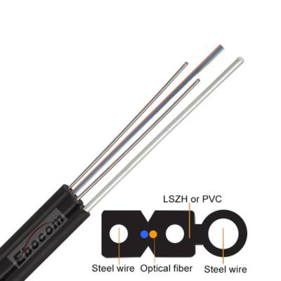 China Outdoor FTTH Drop Cable 2 Core with G.657A Bend Insensitive Fiber and UV-Resistant PE Sheath for Self-Supporting Aerial Installation for sale