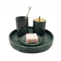 China Pradas Verde Green Stone Bathroom Sets Sustainable With Customized Size for sale
