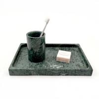 China Pradas Verde Green Stone Bathroom Sets Sustainable With Customized Size for sale