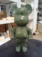 China Fancy Decorative Customized Marble Crafts Violent Bear BearBrick Statue Ornaments Marble for Home Decoration for sale