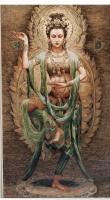 China Handmade Water Jet Mosaic Bodhisattva Mosaic Panel Oriental Sacred Artwork For Wall Decoration for sale